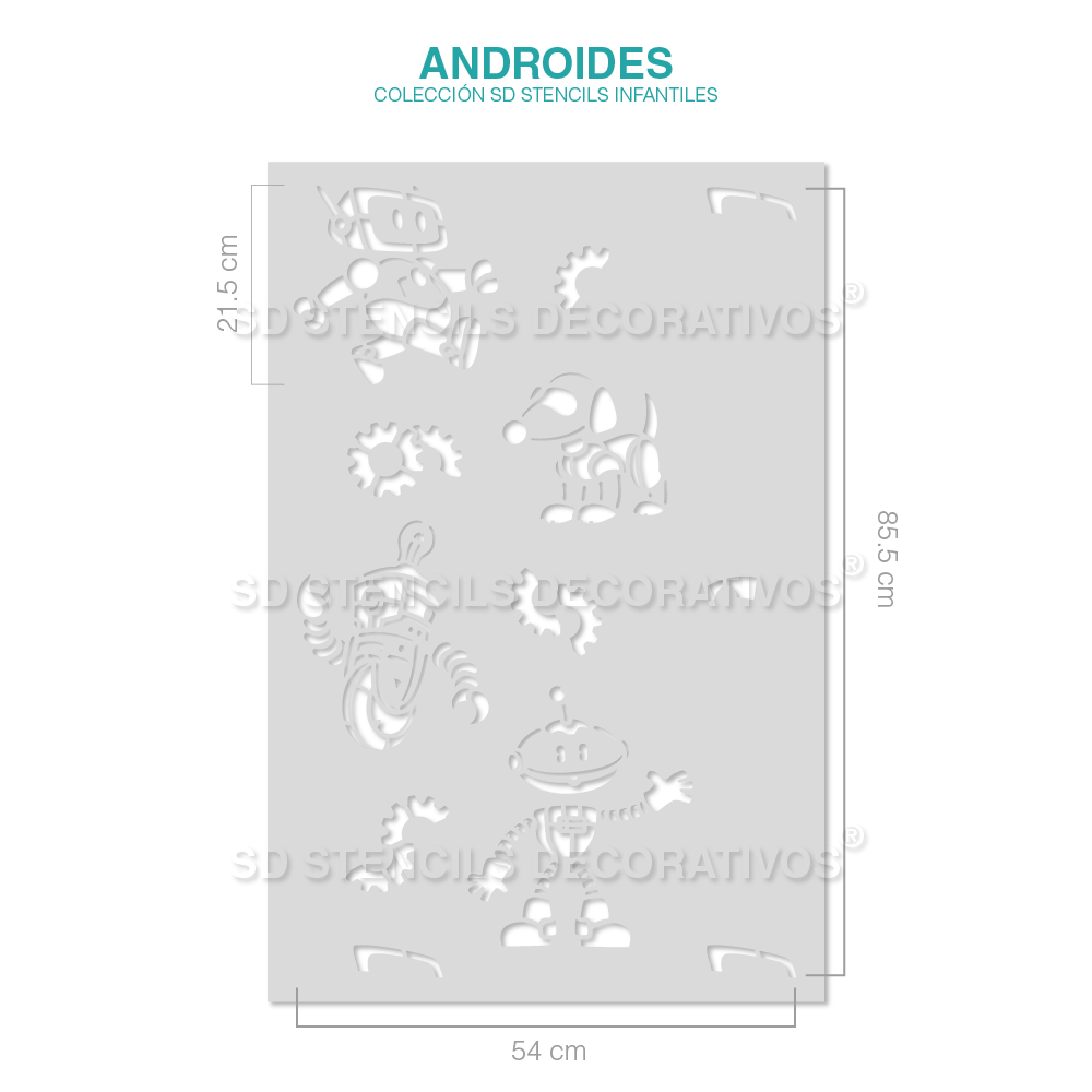 ANDROIDES -Stencil, Plantilla Decorativa para Pintar – SD Stencils ...