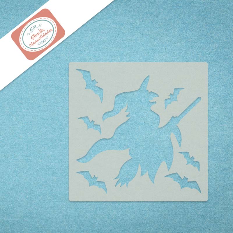 BRUJA HALLOWEEN -Stencil, plantilla decorativa – SD Stencils Decorativos