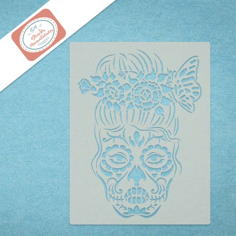 CATRINA CHIC -Stencil, plantilla decorativa – SD Stencils Decorativos