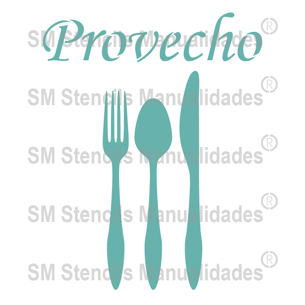 CUBIERTOS PROVECHO -Stencil, plantilla decorativa – SD Stencils Decorativos