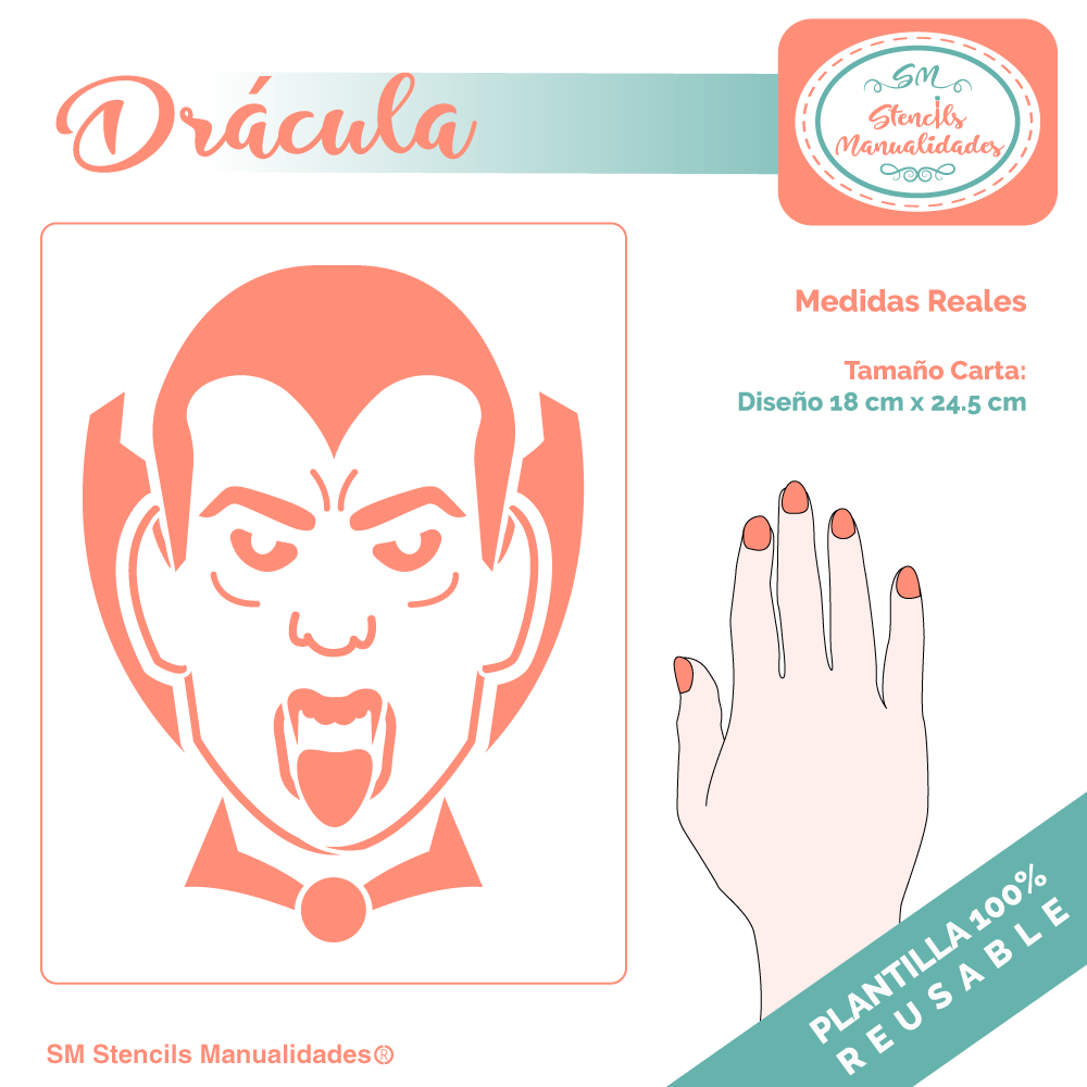 DRÁCULA -Stencil, plantilla decorativa – SD Stencils Decorativos