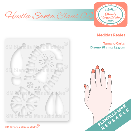 PLANTILLA PARA MANUALIDADES HUELLA DE SANTA CLAUS 02 -Stencils ...