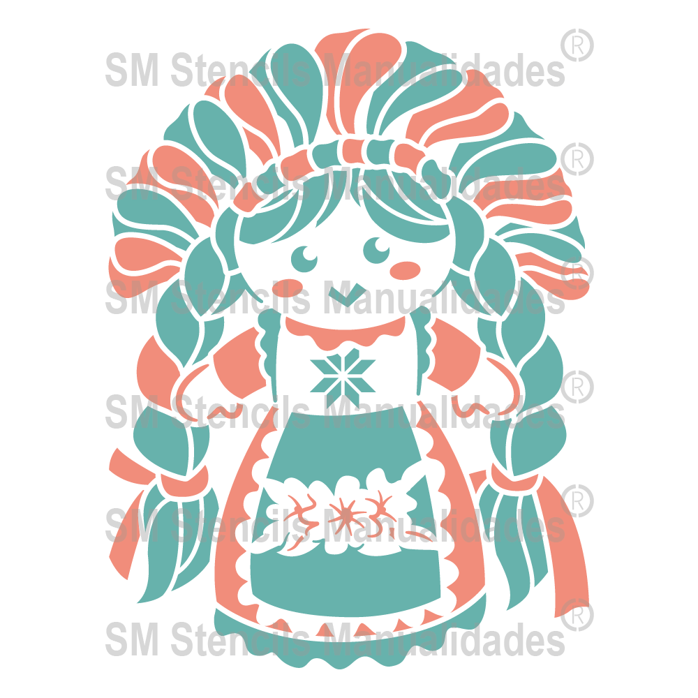 PLANTILLA PARA MANUALIDADES MUÑECAS MARÍA 02 -Stencil para Manualidades ...