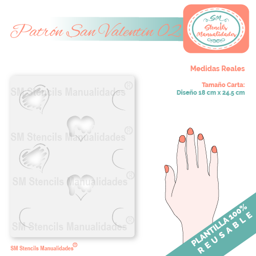PLANTILLA PLÁSTICA PARA MANUALIDADES PATRÓN SAN VALENTÍN 02 -Stencil ...