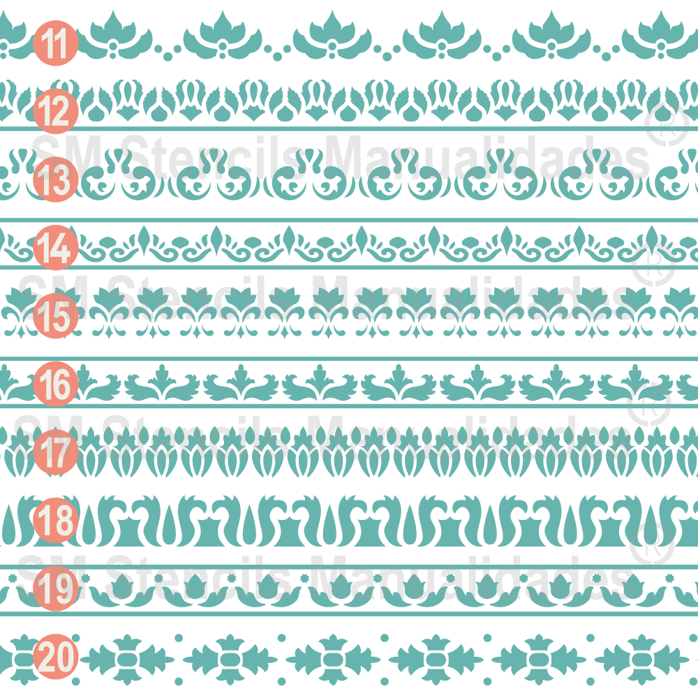 RIBETES -Stencil, plantilla decorativa – SD Stencils Decorativos