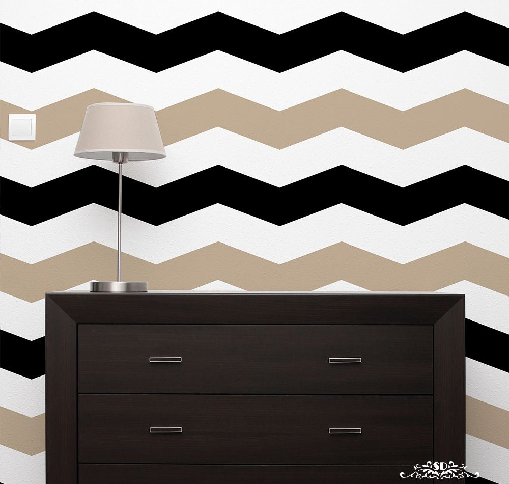 ZIG ZAG -Stencil, plantilla para pintar – SD Stencils Decorativos